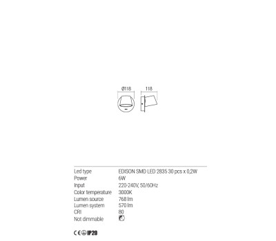 LED аплик REDO 01-1739 SHAKER • UltraLight.bg