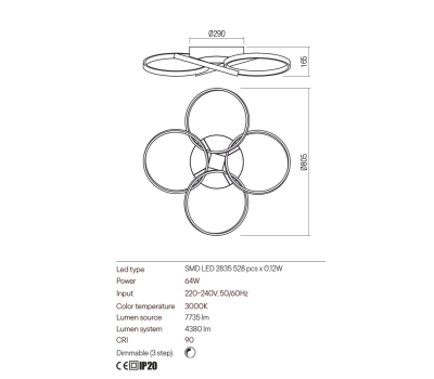 LED плафон REDO 01-2683 ESPIRAL • UltraLight.bg
