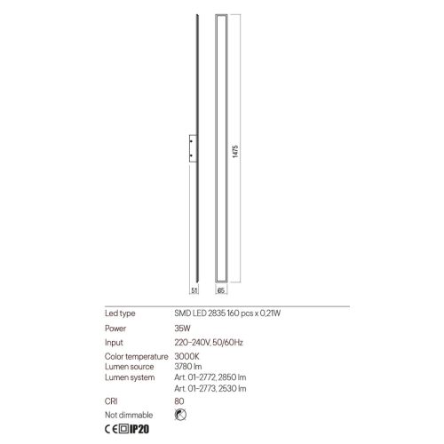 LED аплик REDO 01-2773 WAPI • UltraLight.bg