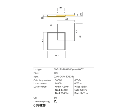 LED плафон REDO 01-2857 FEBE SWH 3000K • UltraLight.bg