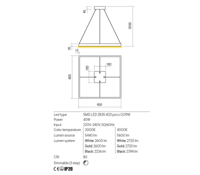 LED пендел REDO 01-2899 FEBE SWH 3000K • UltraLight.bg