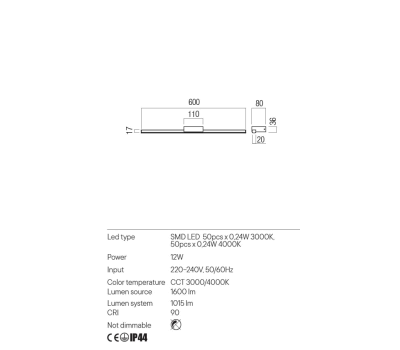 LED аплик за баня REDO 01-3270 ASTON • UltraLight.bg