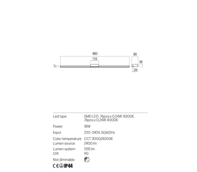 LED аплик за баня REDO 01-3271 ASTON • UltraLight.bg