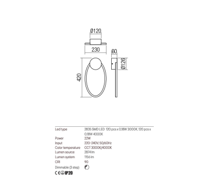 LED аплик REDO 01-3293 LEO CCT BK • UltraLight.bg