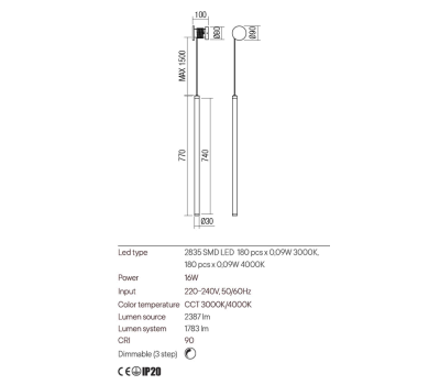 LED аплик REDO 01-3303 SWING • UltraLight.bg