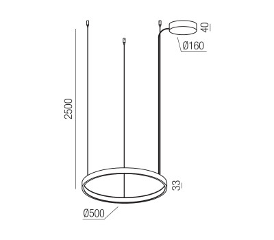 LED пендел REDO 01-3867-DALI + CSRD160SC ORION SU LED D500 40W CCT 2700/3000/4000K SC RD DALI ...